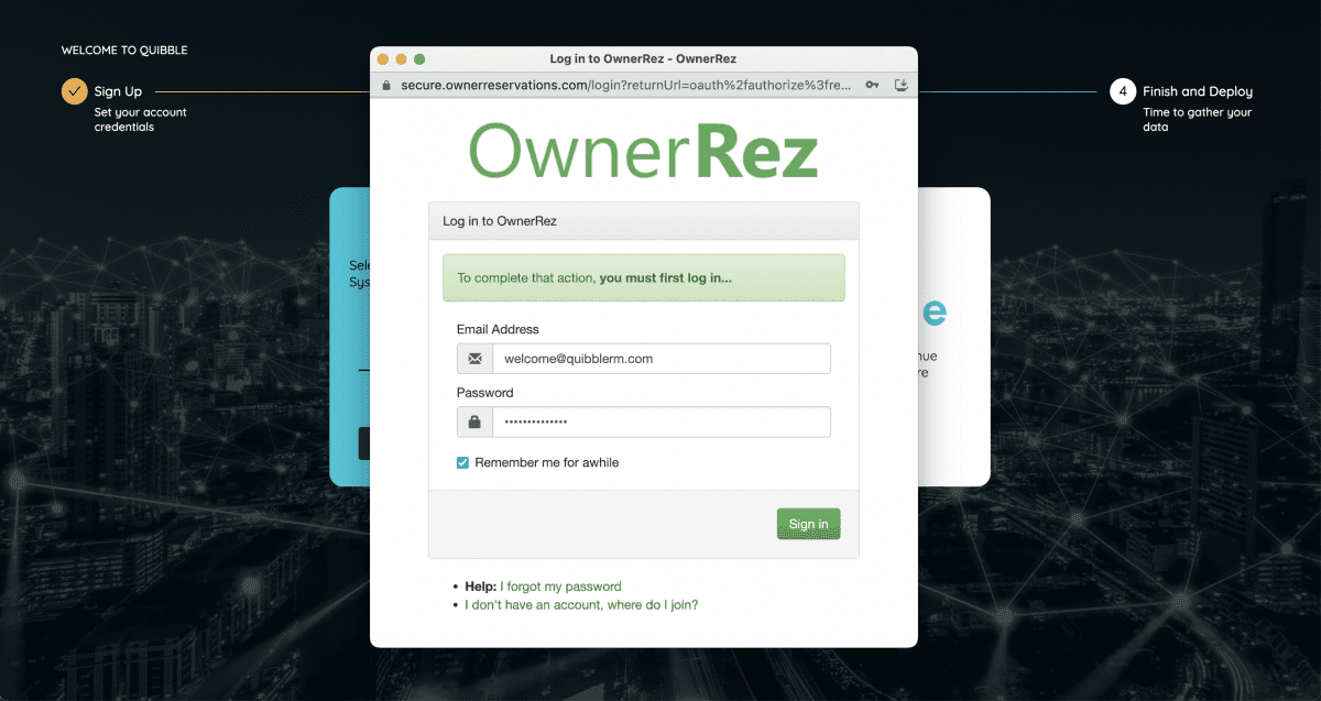 How to connect with OwnerRez » Quibble